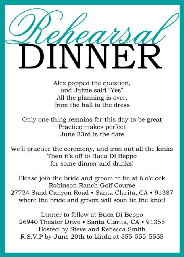 Custom Printable Wedding Rehearsal Dinner Poem Invitation Digital File 