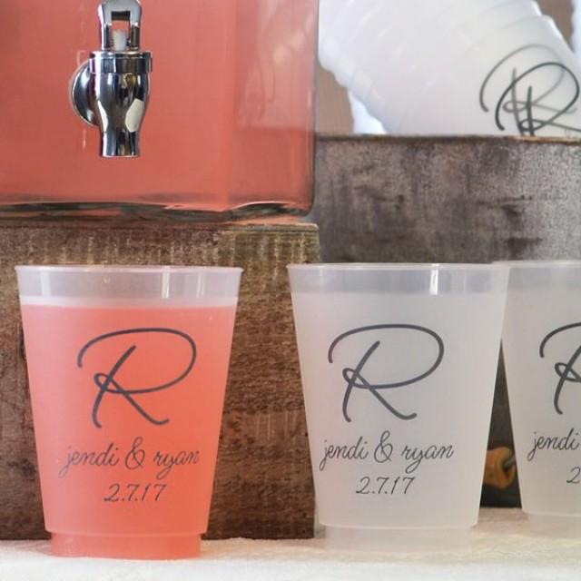16 Oz Custom Printed Frosted Plastic Wedding Cups 2535630 Weddbook