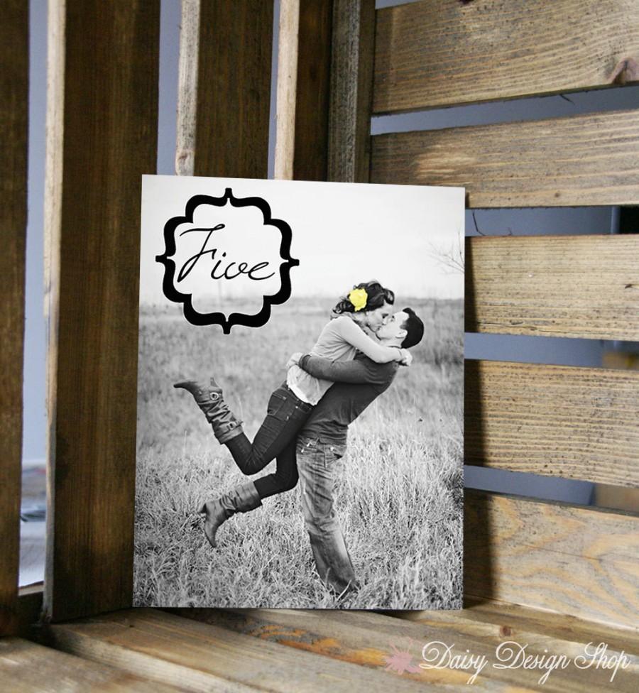 Table Number Card Photo And Bracket Text Frame 5x7 Or 4x6 Card