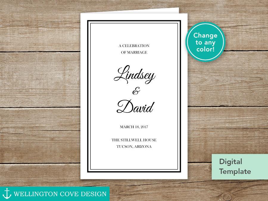 Wedding Ceremony Program Folding Template For Microsoft Word 