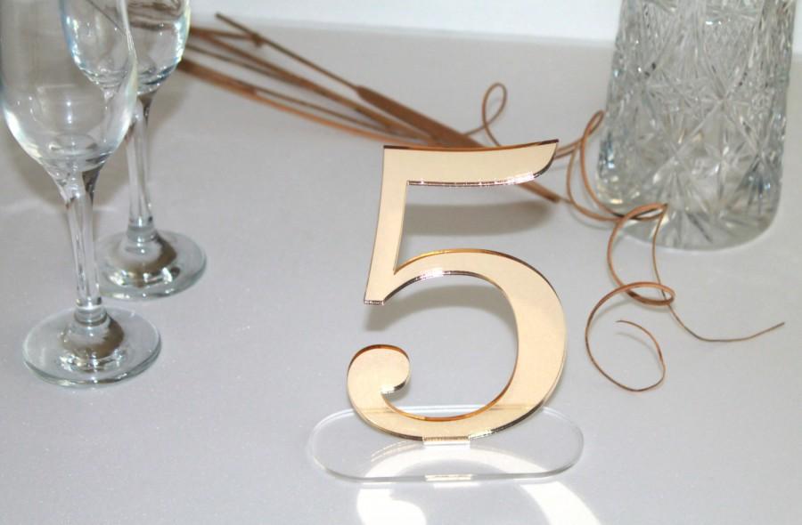 Gold Wedding Table Number Wedding Reception Laser Cut Acrylic Table 