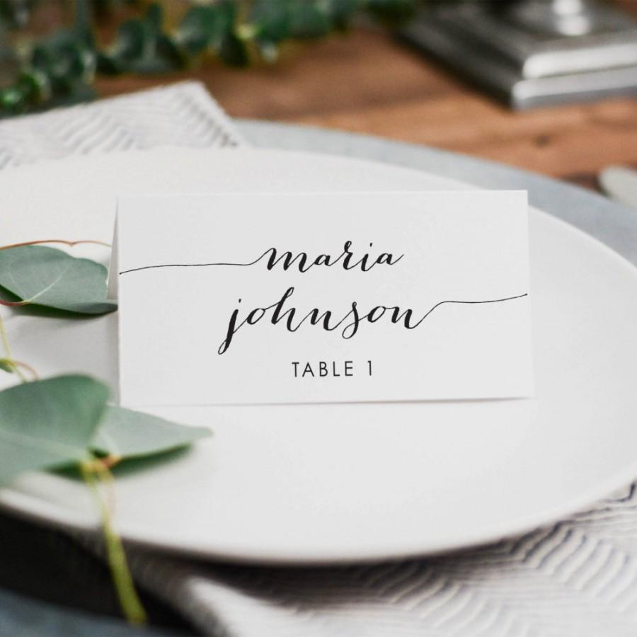 Printed Wedding Place Card 3 5x2 Folded Escort Card Rustic Place 