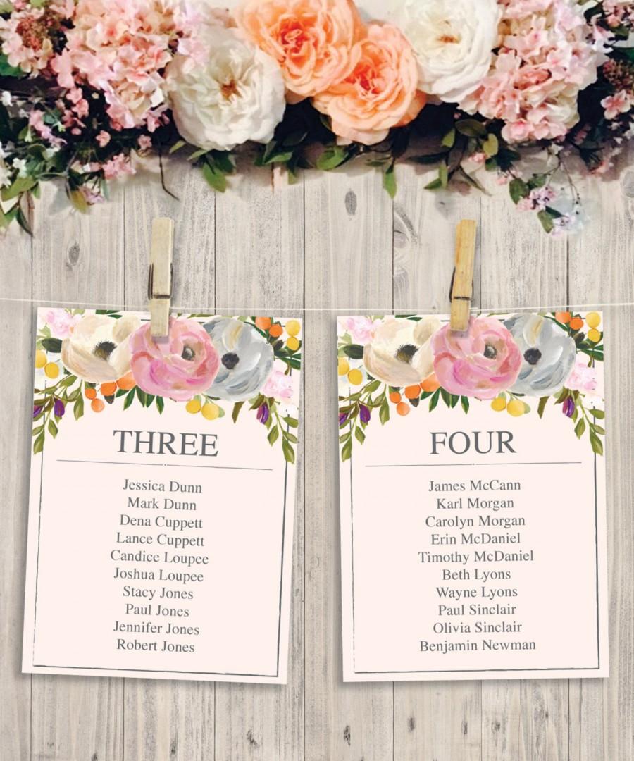 Wedding Seating Chart Template DIY Printable Wedding Table