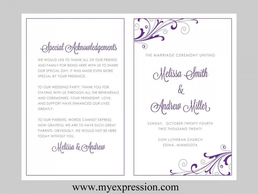 Download Free Wedding Program Templates Word Gantt Chart Excel Template