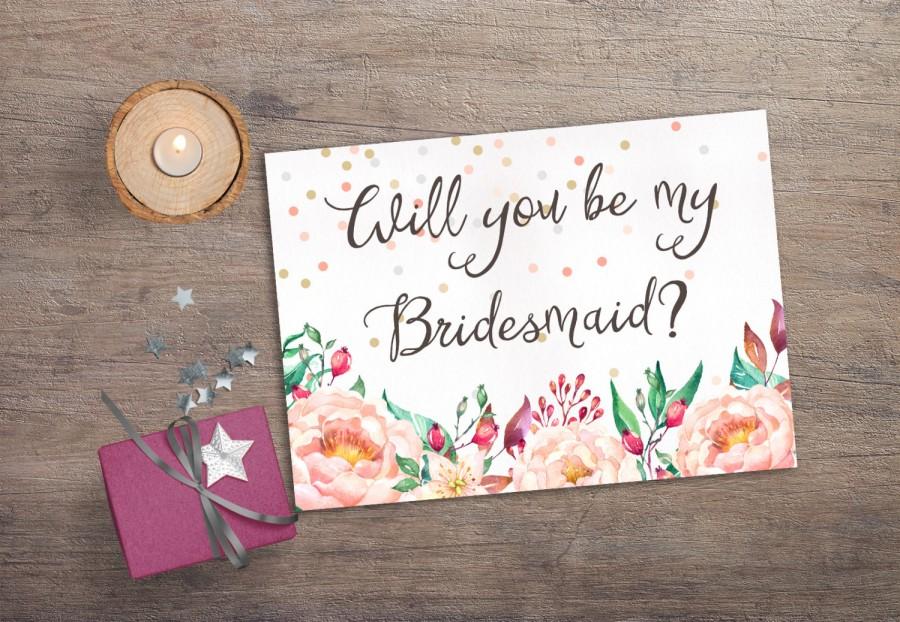 Printable Will You Be My Bridesmaid Printable Bridesmaid Card 