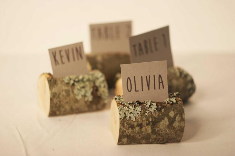 12 Pieces Rustic Place Card Holders Wedding Place Card Holders Wooden
