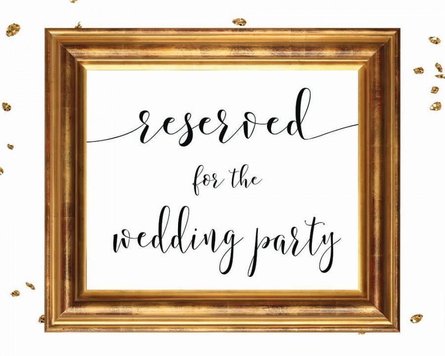 RESERVED WEDDING PARTY Wedding Sign Printable Wedding Signage Bridal