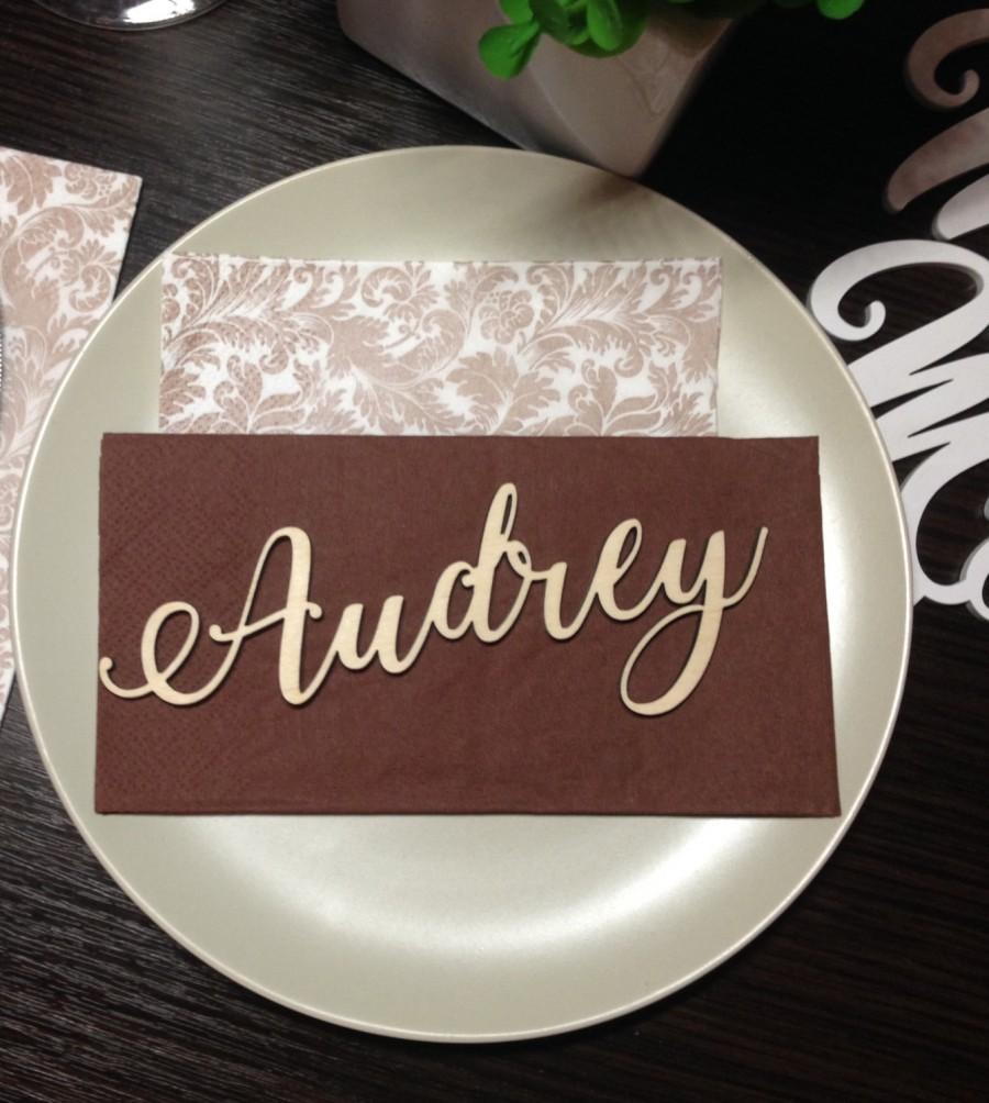 Personalized Wedding Place Cards Wooden Names Card Table Setting Seat 