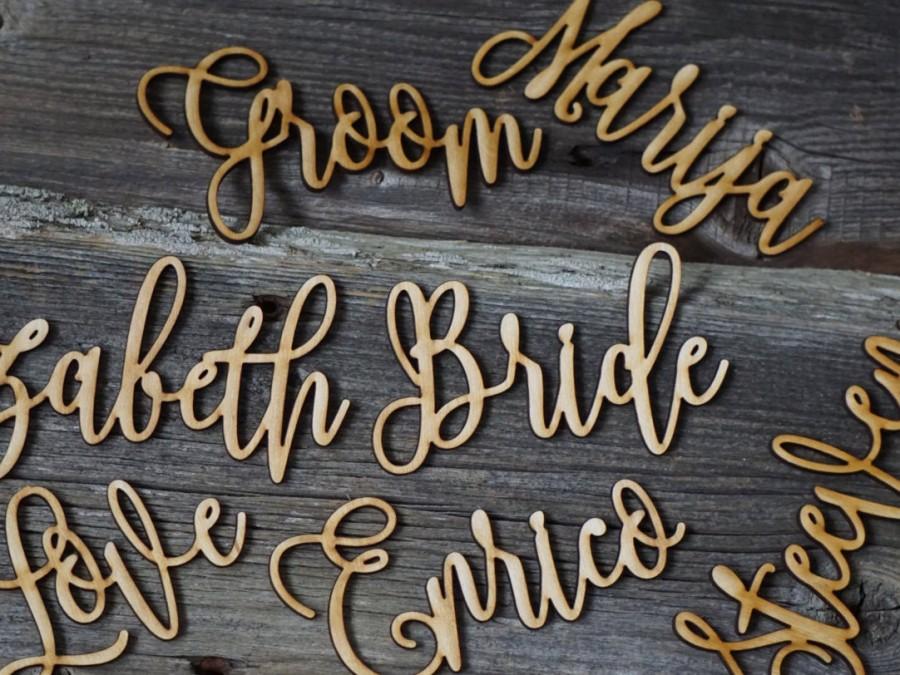 10 Laser Cut Wood Names Custom Laser Cut Name Signs Wedding Place Cards 