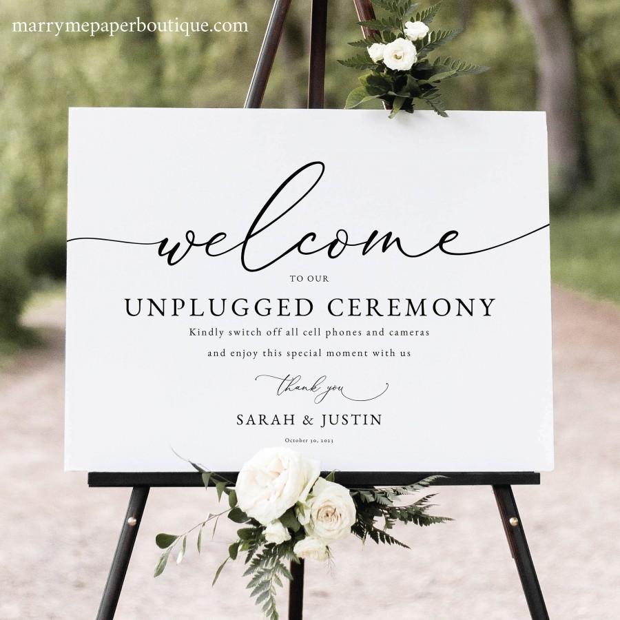 Classic Unplugged Ceremony Sign Template Elegant Wedding Sign 