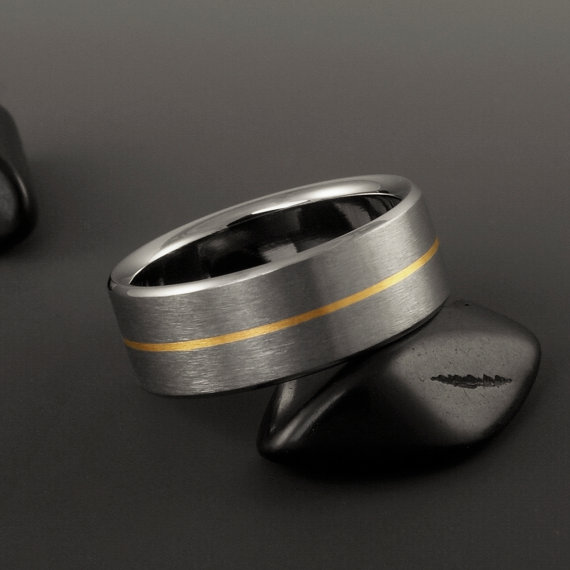 Titanium Gold Ring 1.2mm Titanium Steel Band Ring - Silver/Rose Gold ...